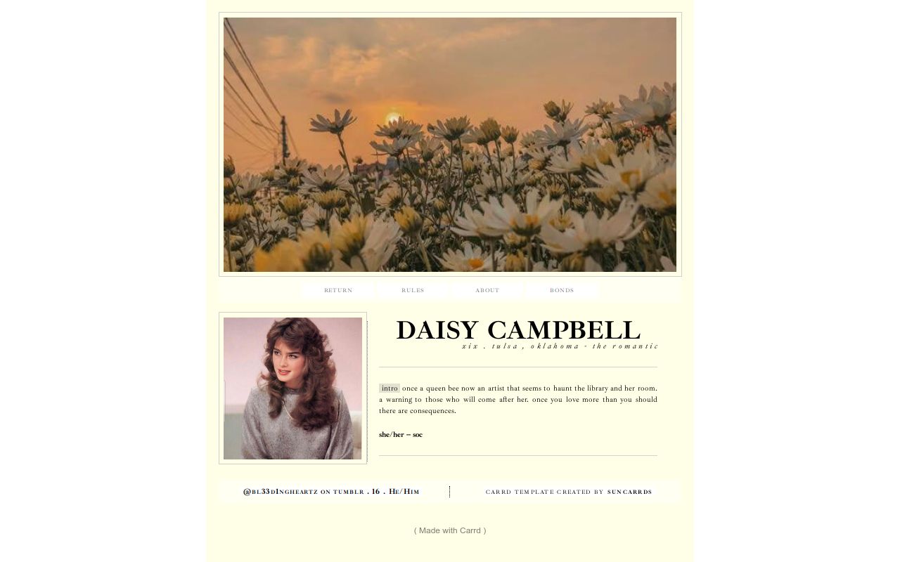 Daisy Campbell OC info!!